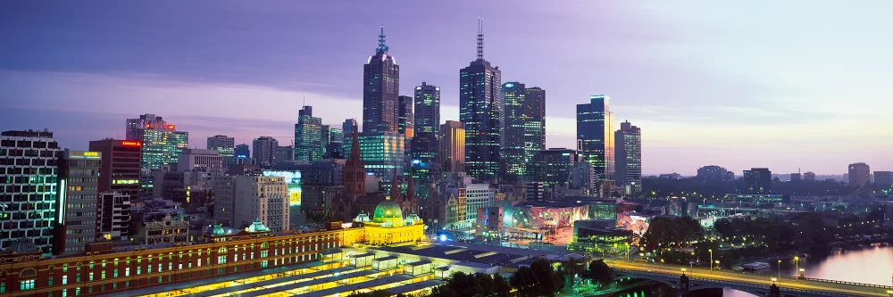 Light On Melbourne City Landscape Photo, Aerial View City Images