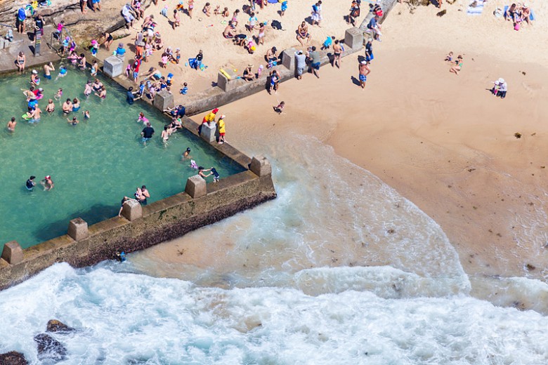 Coogee Baths Close Up Aerial View Photos Images