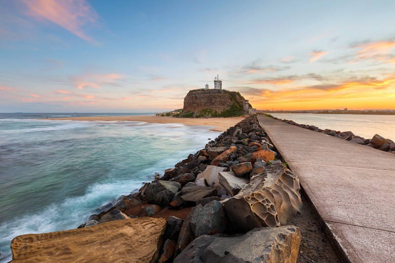 Nobbys Lighthouse Sunset Landscape Photos Newcastle