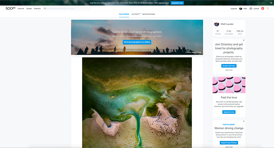 500px Website - Matt Lauder Gallery