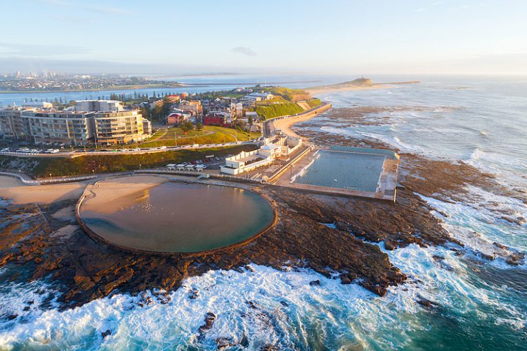 Newcastle Ocean Baths Aerial Drone Photos Sunrise Landscape Phantom
