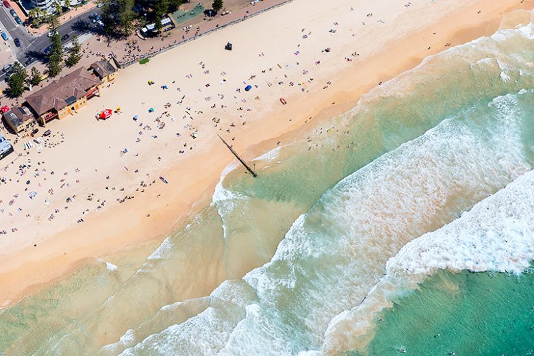 Manly Beach Ocean Pipe Aerial Photos Images Summer Stretched Canvas