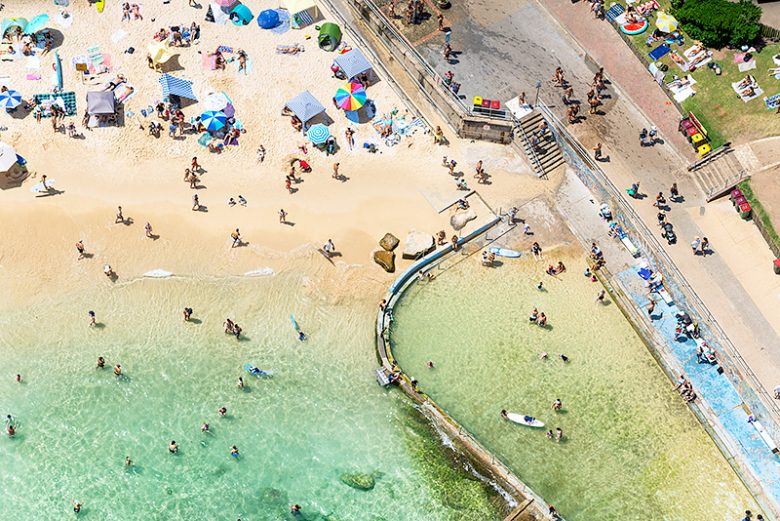 North Bondi Ocean Baths Aerial Images - Eastern Beaches - Canvas Framed
