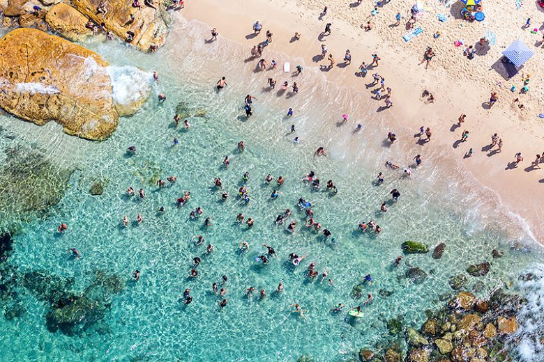 Bronte Rock Pool Close Up Aerial Photos - Australia Day 2019 - Canvas