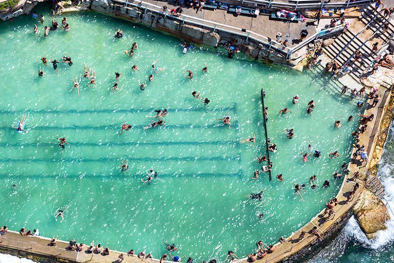 Bronte Ocean Baths Aerial Photo - Australia Day 2019 - Acrylic Prints