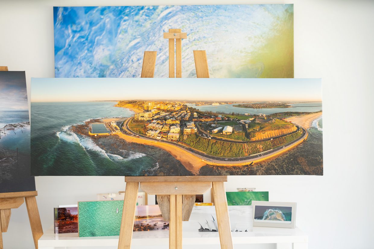 Wide Angle Aerial Panoramic Canvas Newcastle - Ready to Hang Artwork
